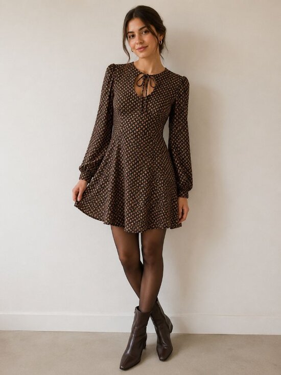 Cider | Dresses | Nwt Cider Womens Greenorange Floral Print Long Sleeve ...